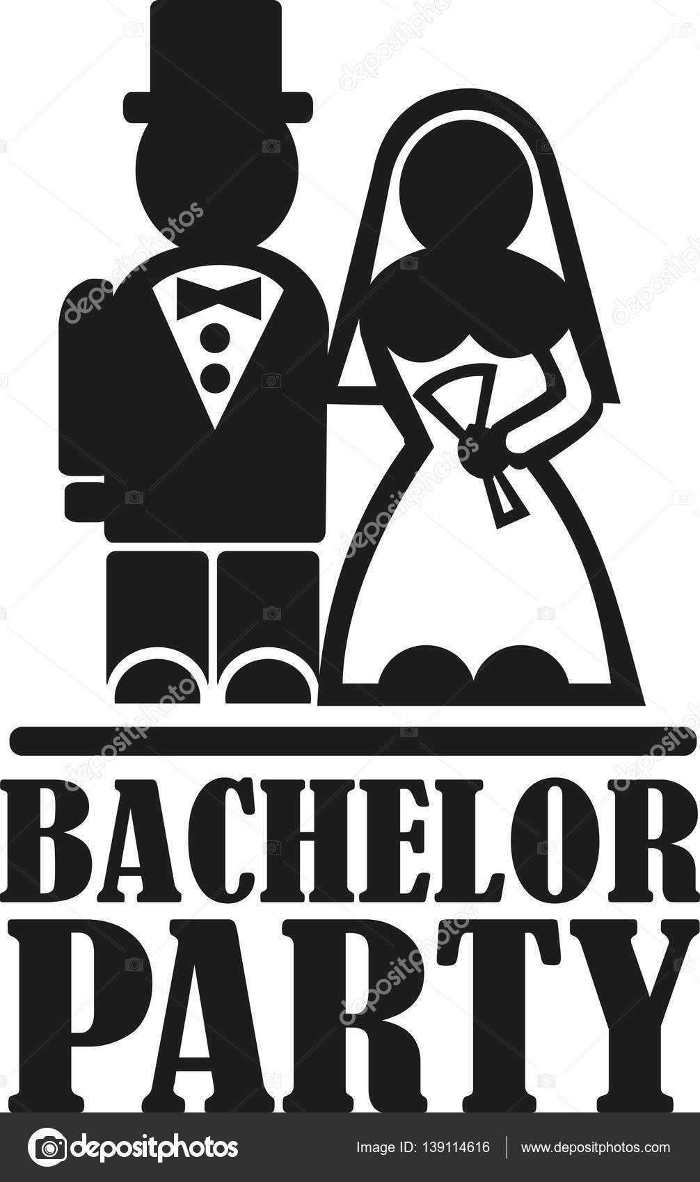 Bachelor party with wedding couple Stock Vector by ©miceking #139114616
