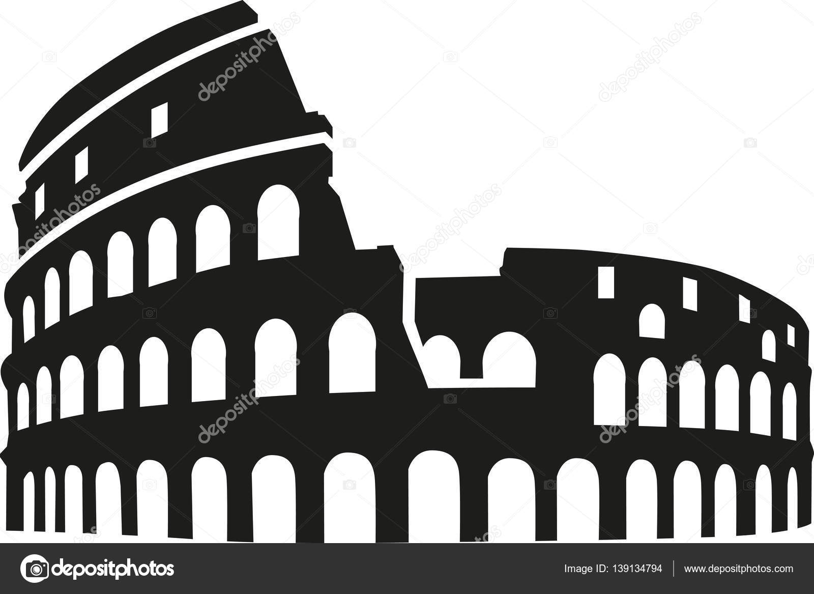 Sílhueta de Roma do Coliseu Stock Vector by ©miceking 139134794