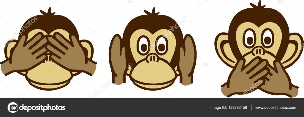 Tres monos sabios dibujos animados Vector de Stock de ©miceking 139292456