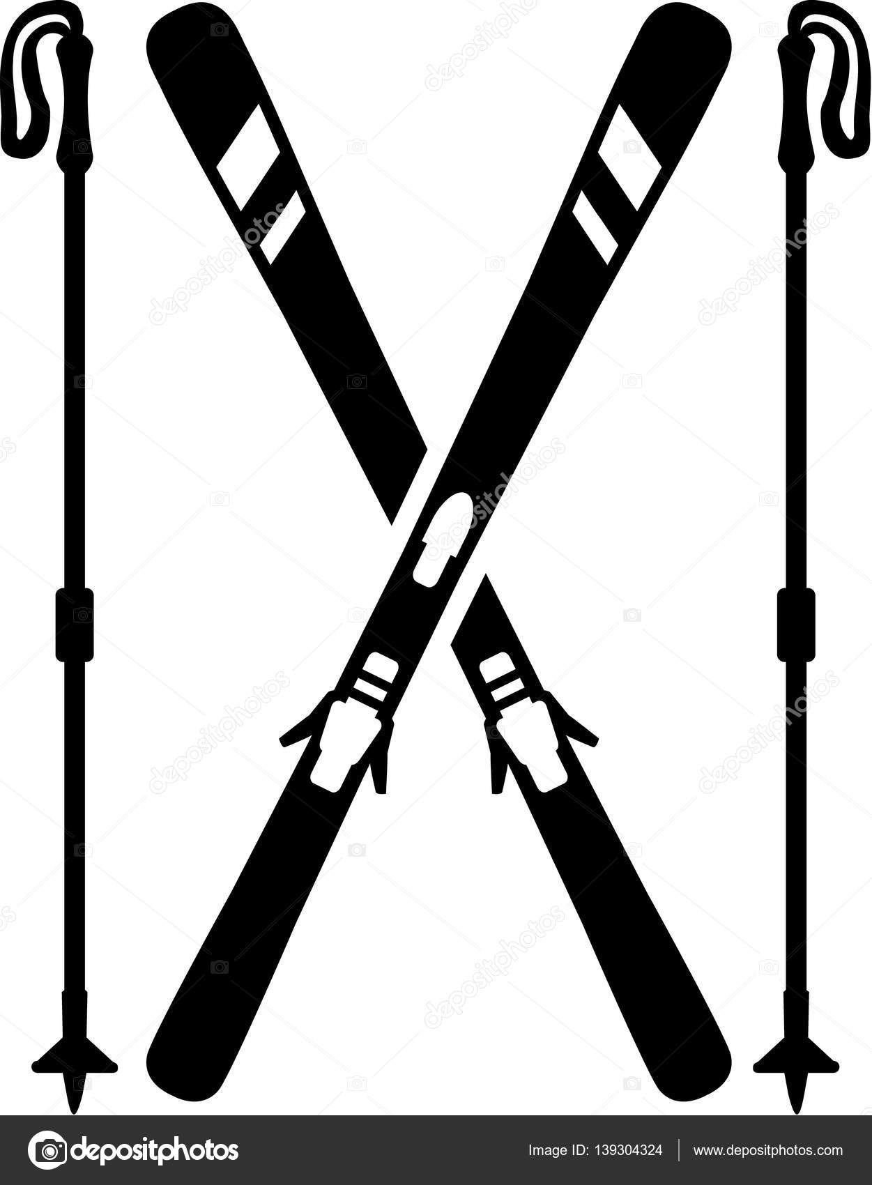 Skis with Sticks — Stock Vector © miceking #139304324