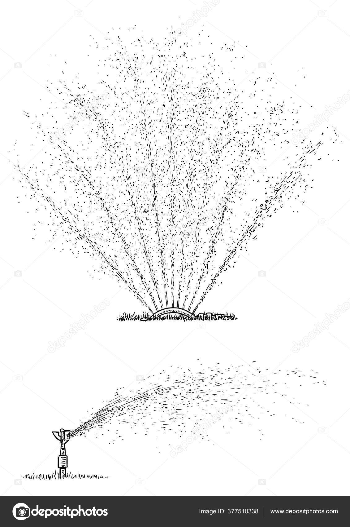 Irrigation System Illustration Drawing Engraving Ink Line Art Vector ...