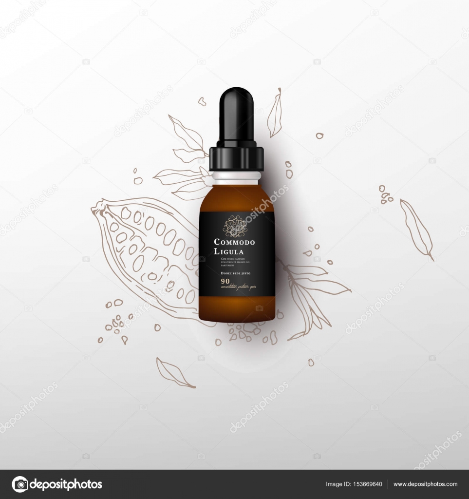 Realistic essential oil brown bottle Stock Vector Image by ©oxygen_8 ...