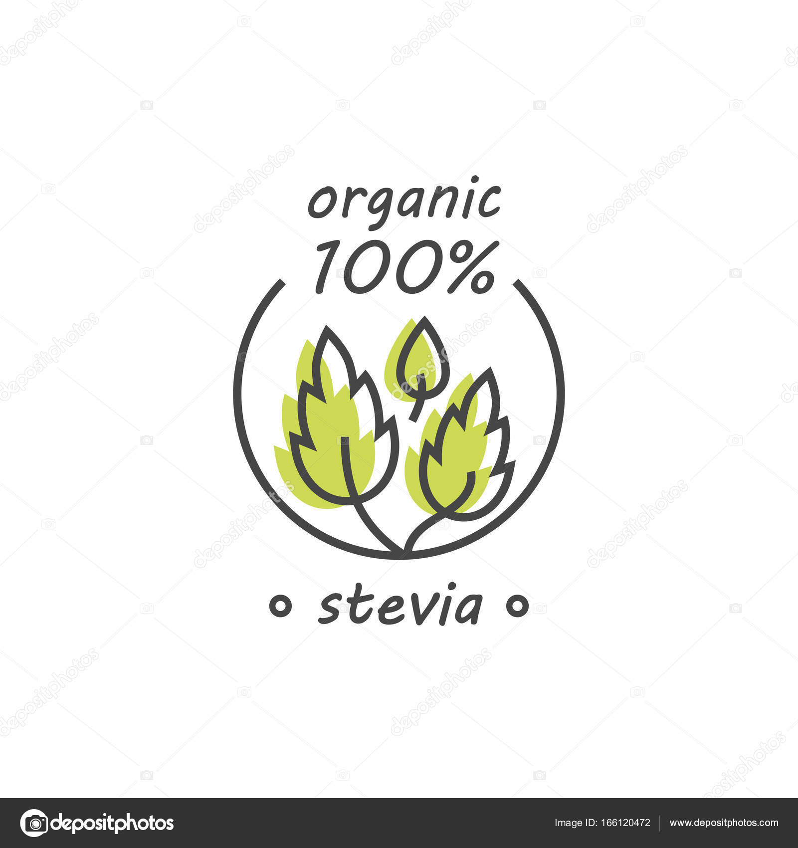 Vector set of stevia labels, logos, badges, icons. Natural sweetener ...