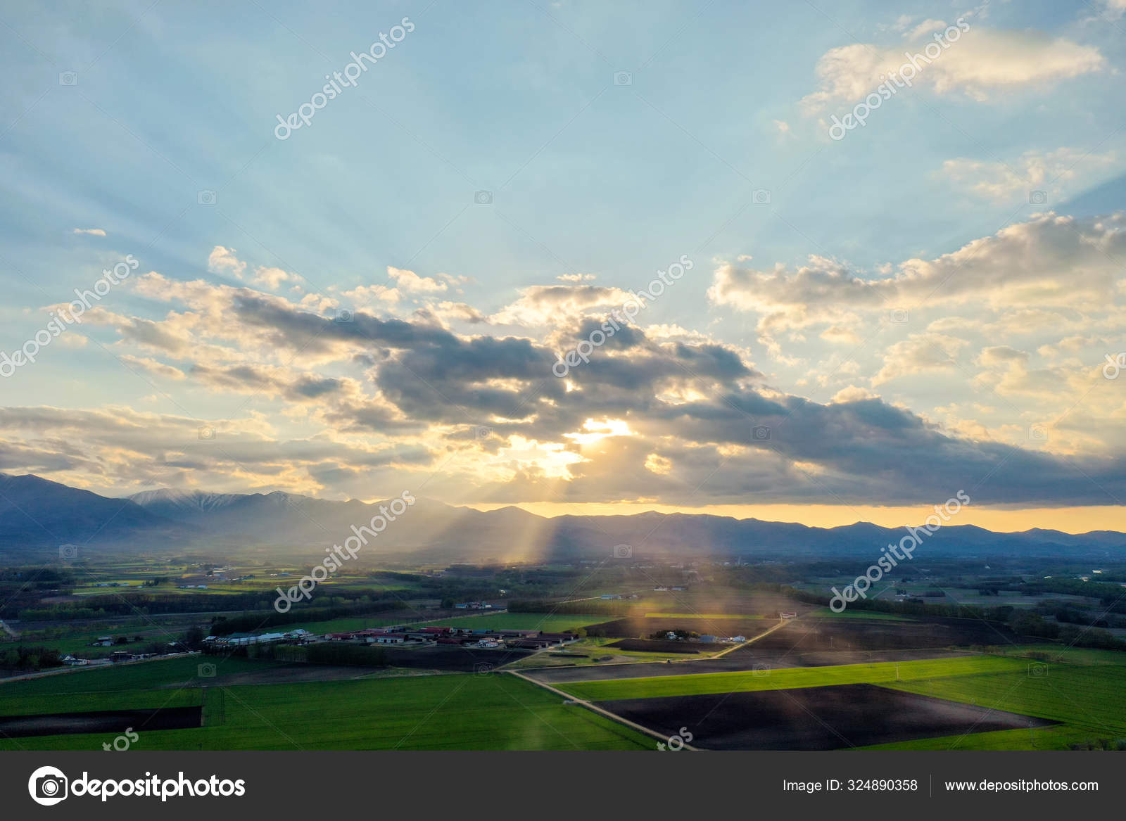 Aerial View Sunset — Stock Photo © makieni777 #324890358