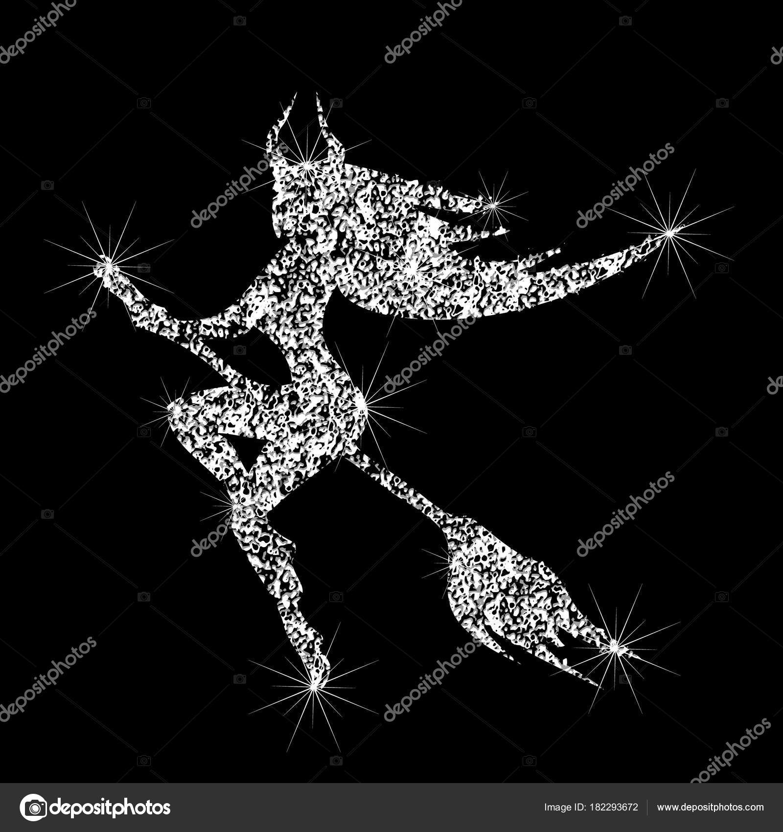 Eine glänzende Ikone einer Hexe, die auf einem Besen fliegt. Wirkung ...