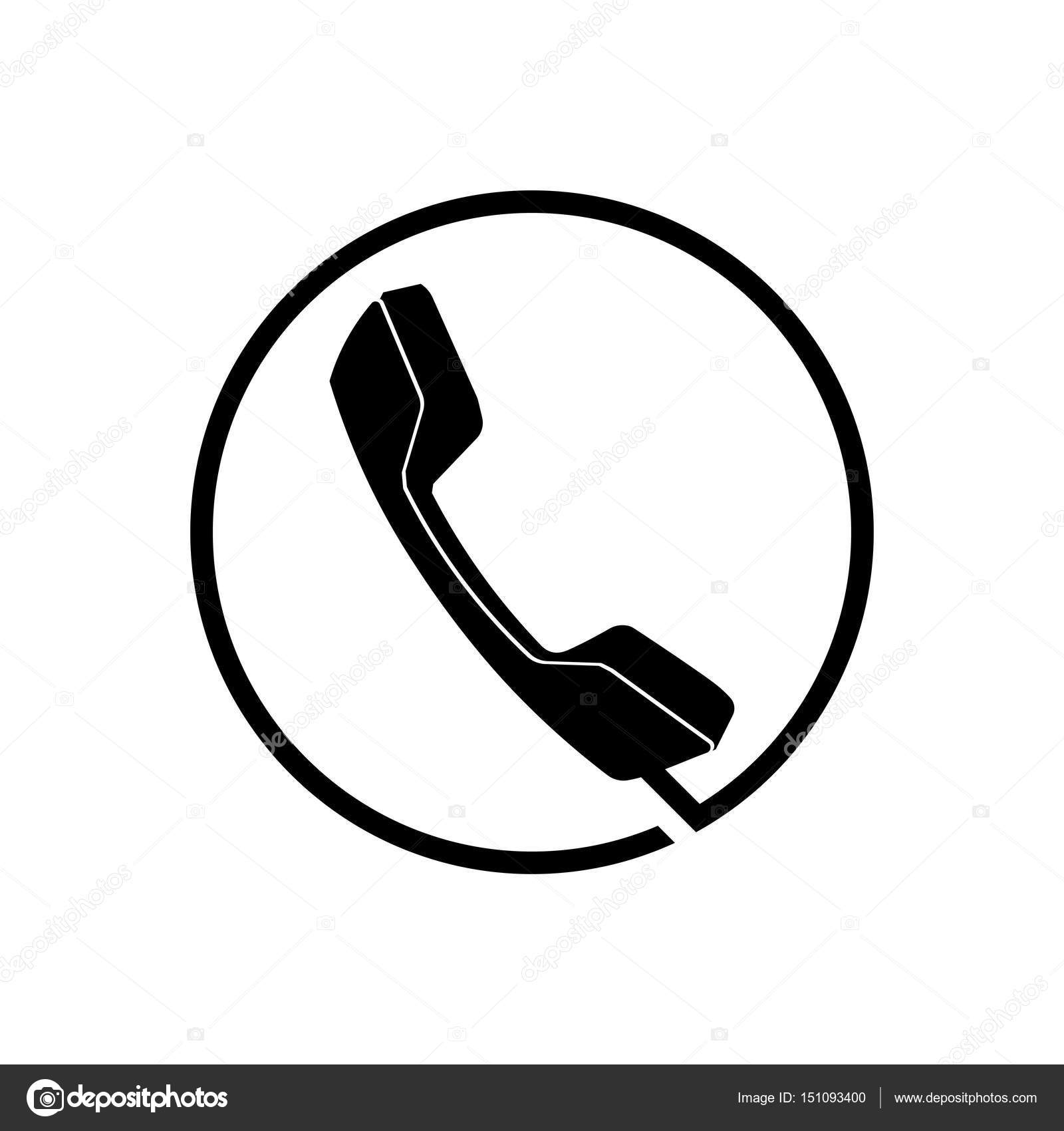 Pictogram phone icon. Black icon on white background. — Stock Vector ...