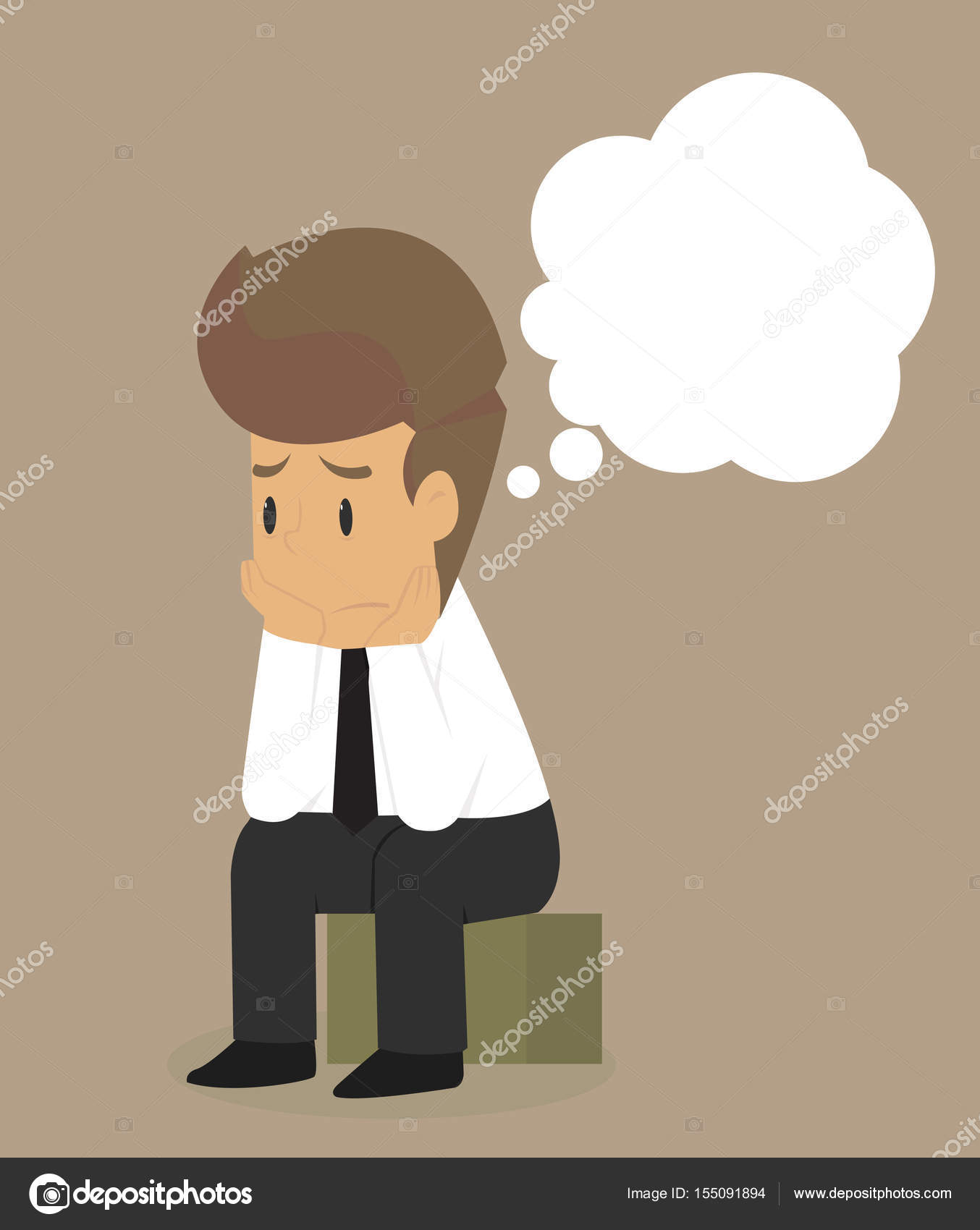 Businessman sitting dismal, no morale Stock Vector Image by ...