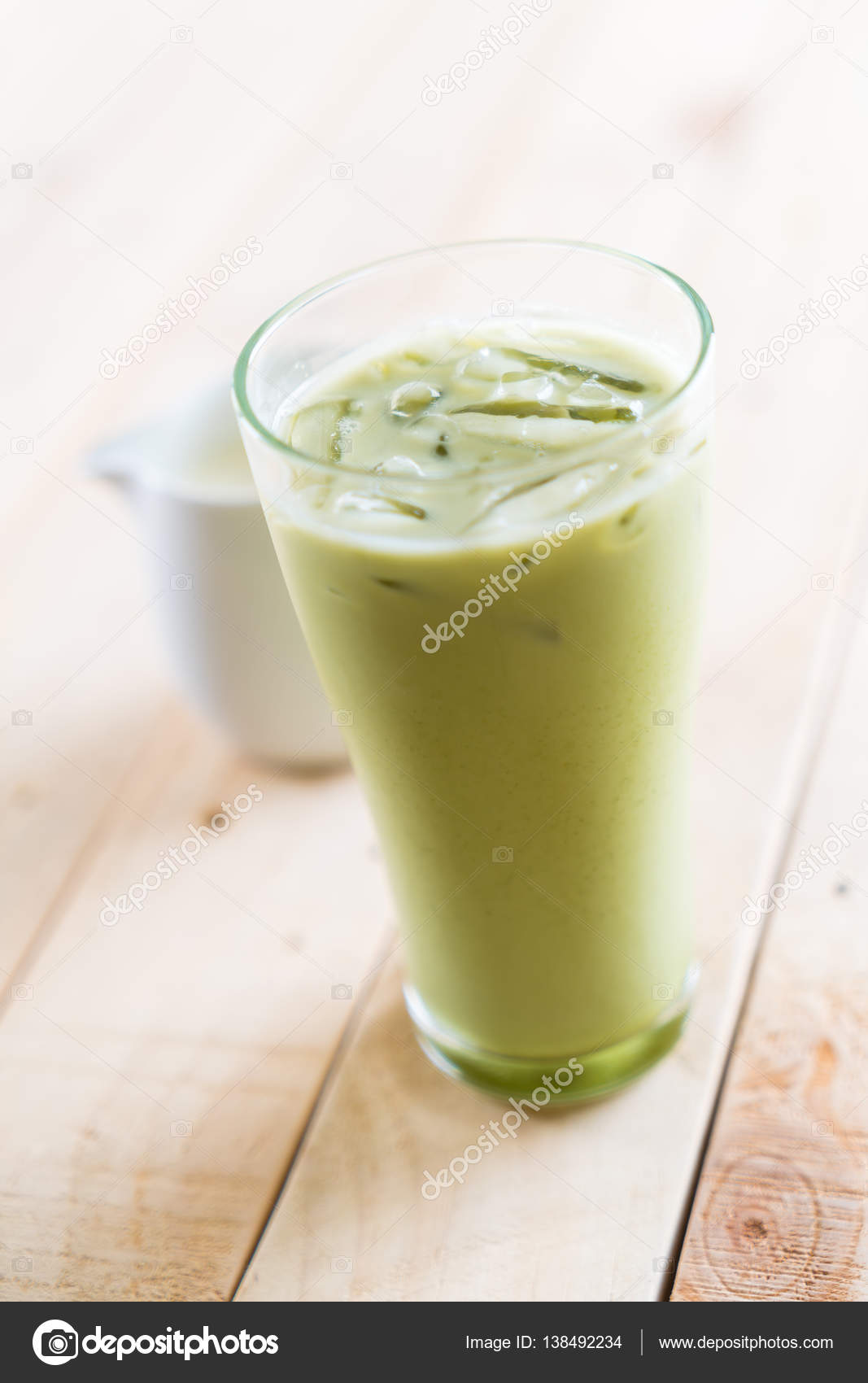 Iced matcha latte Stock Photo by ©topntp 138492234