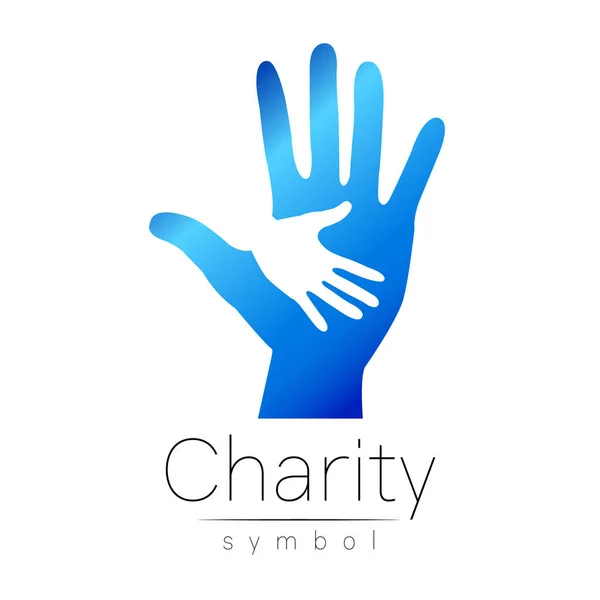 Vector illustration. Symbol of Charity. Sign hand heart isolated on ...