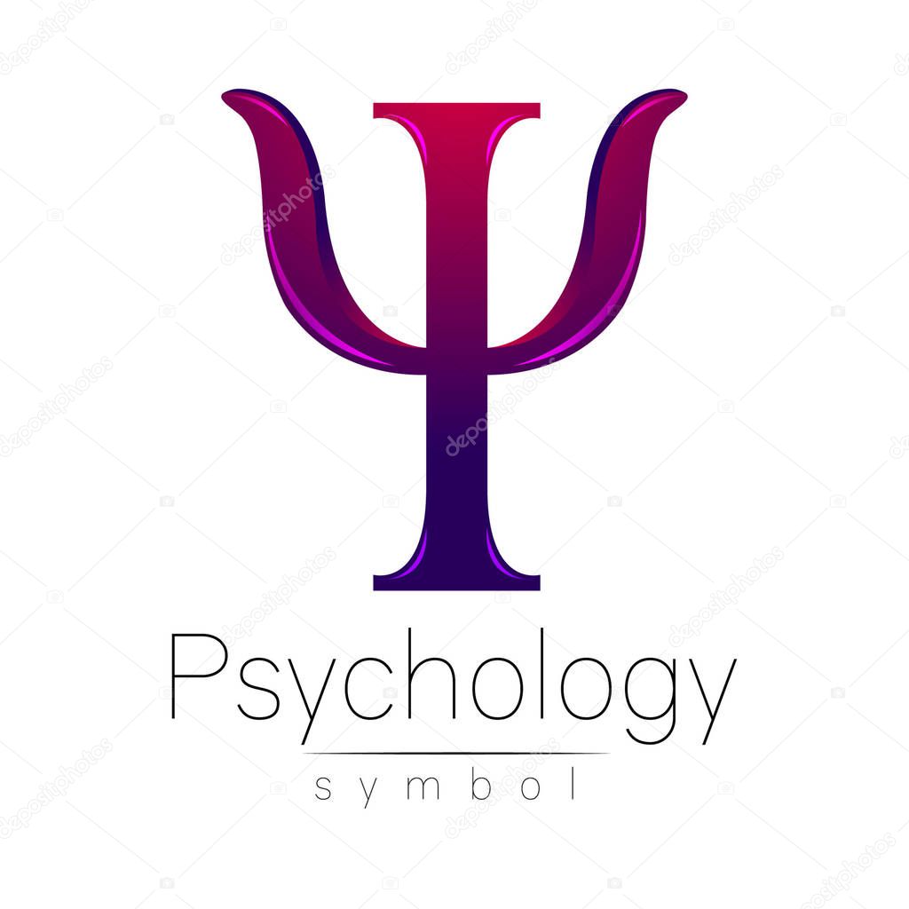 Logo moderno de la Psicología. Psi. Estilo creativo. Logotipo en vector ...