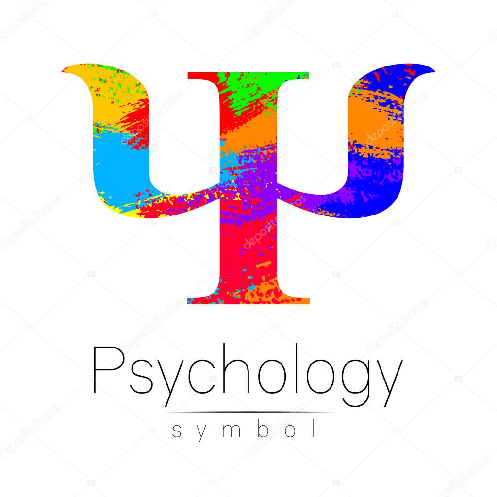Signo moderno de la psicología. Psi. Estilo creativo. Icono en vector ...