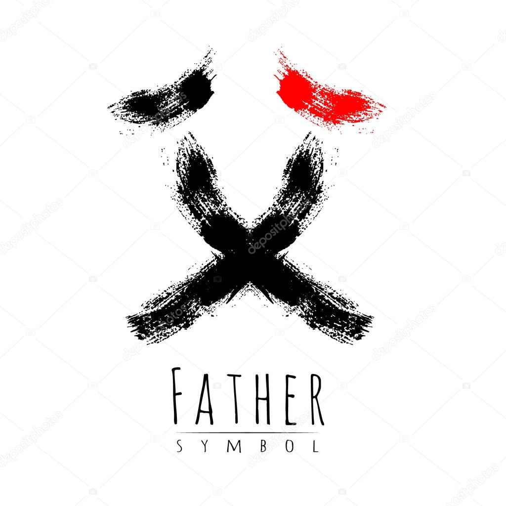 Japanese symbol for father | Hieroglyph symbol Japan word Father. Brush ...
