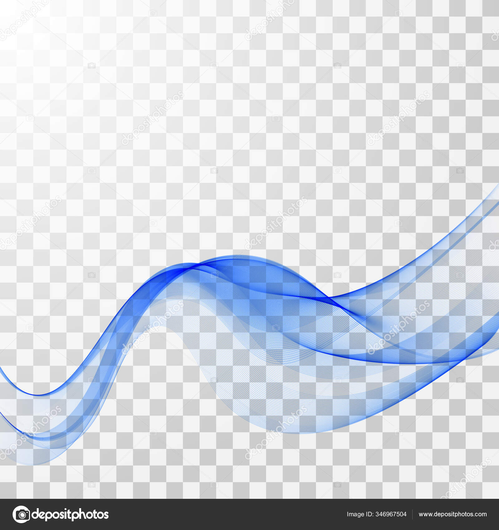 Smooth Waves Lines Transparent Background Abstract Background Blue Wave ...