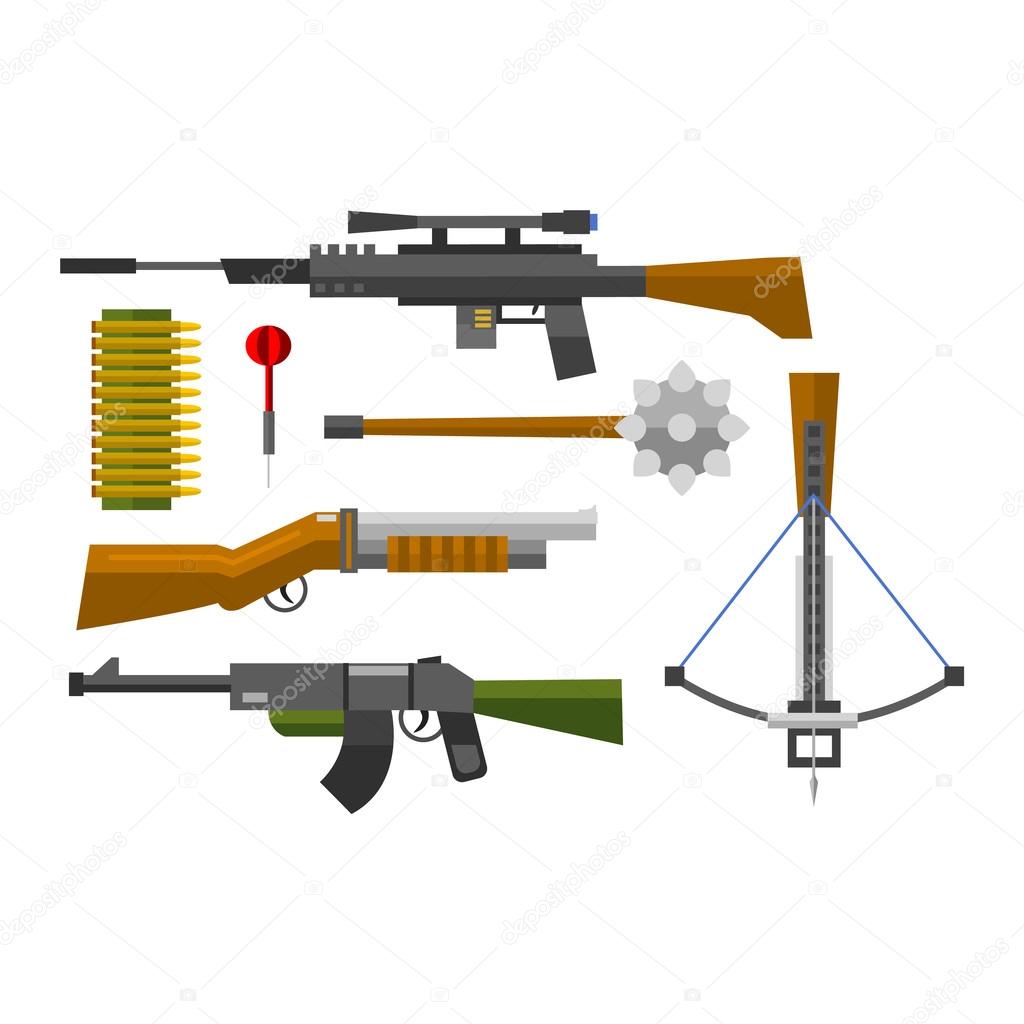 Weapons vector collection icons Stock Vector by ©VectorShow 125352376