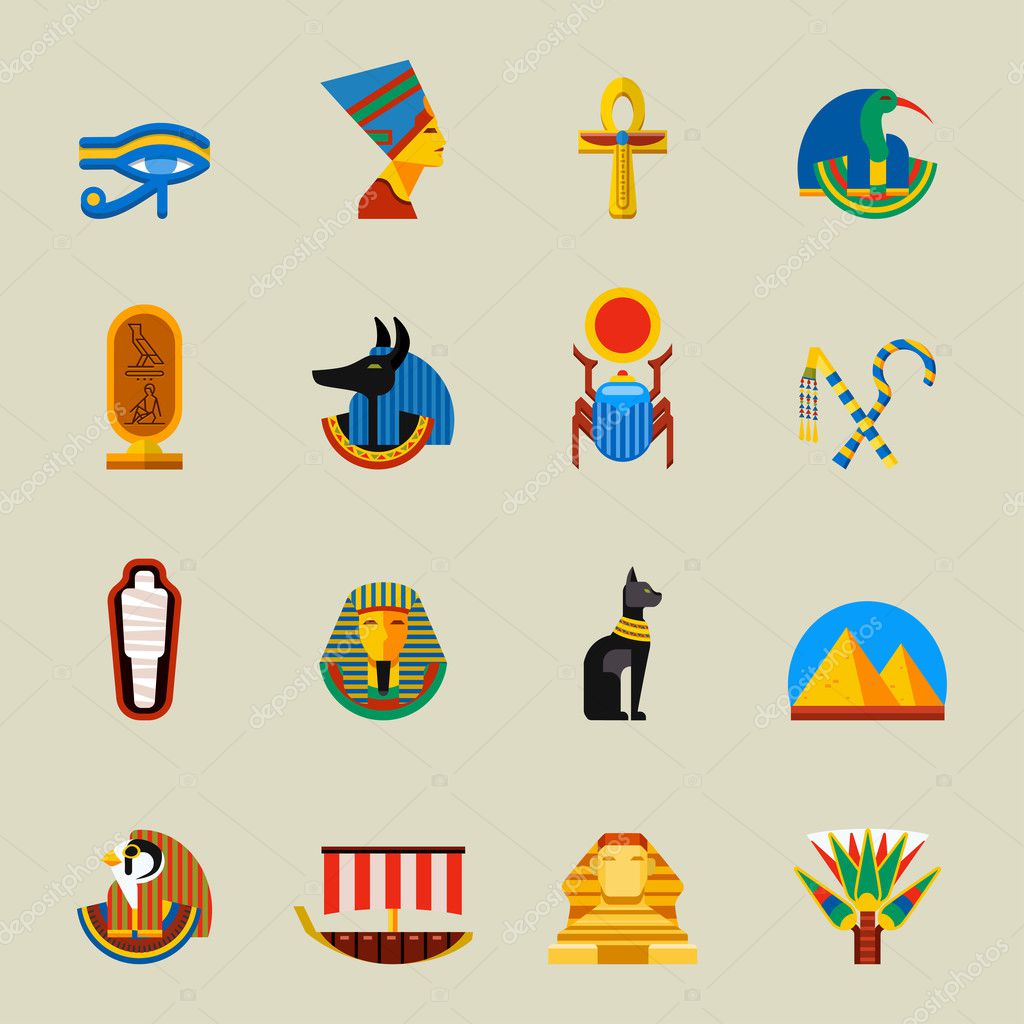 Egypt icons vectosr set. — Stock Vector © VectorShow #127079330