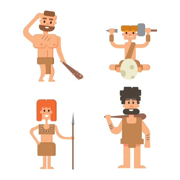 Caveman primitive stone age cartoon neanderthal people character ...