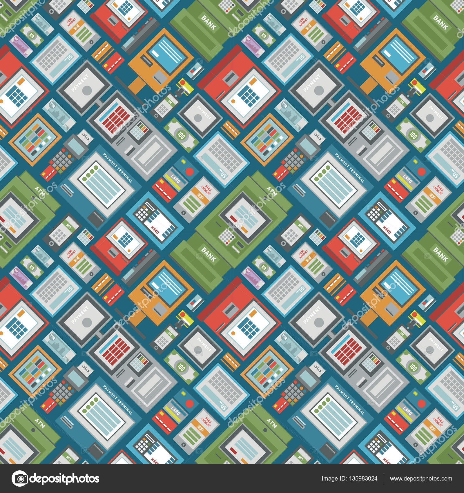 Atm machine receipt pattern. Stock Vector by ©VectorShow 135983024