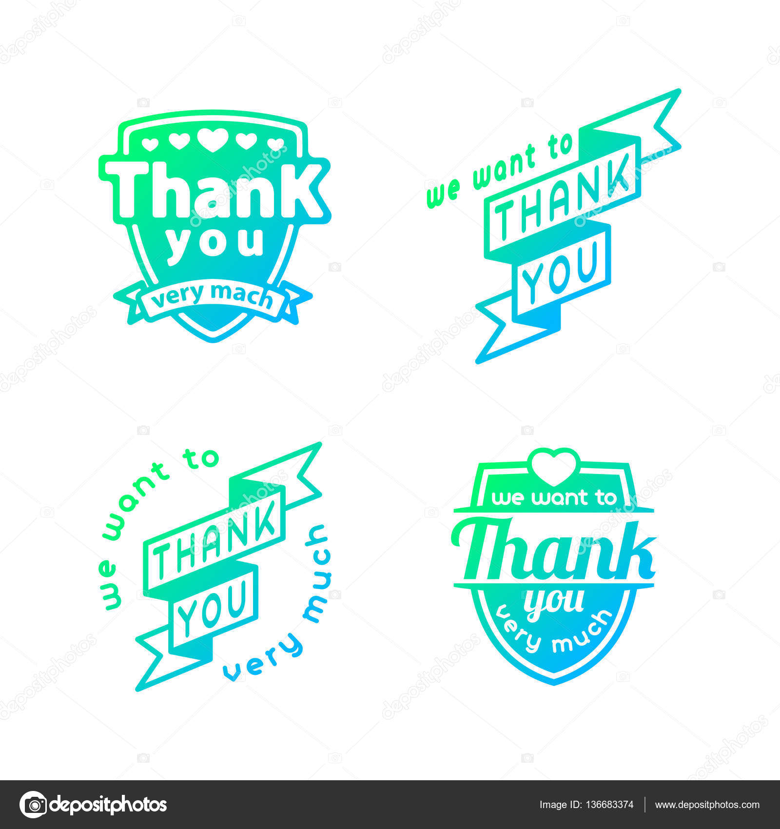 Image vectorielle Insigne de logo vectoriel de lettrage texte Merci par ...