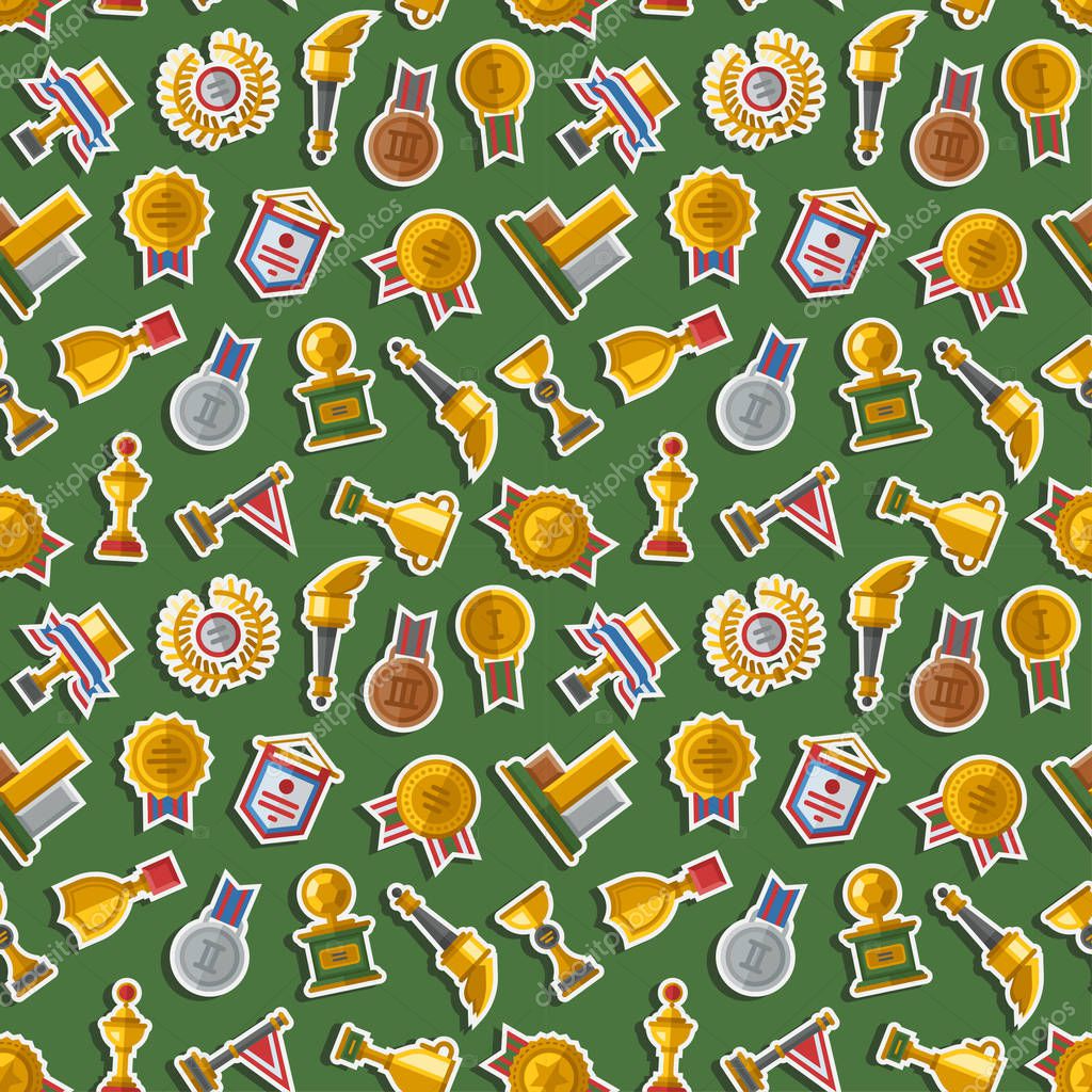 Seamless pattern with trophy and awards. — Stock Vector © VectorShow ...