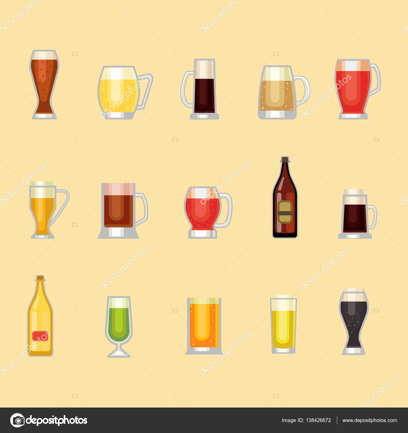 Cerveza cristal vector conjunto . Vector de stock #138426672 de ©VectorShow