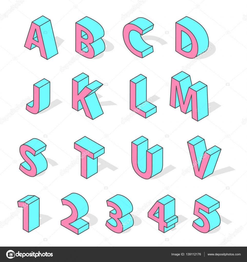 Isometric alphabet font isolated vector. Stock Vector Image by ... Isometric alphabet font isolated vector. Stock Vector Image by ...