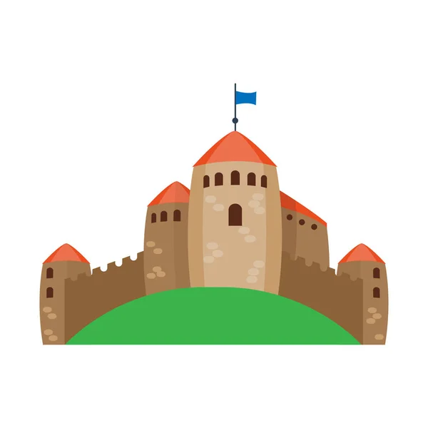 Illustration Fortress Crows Castle Cartoon Vector Simple