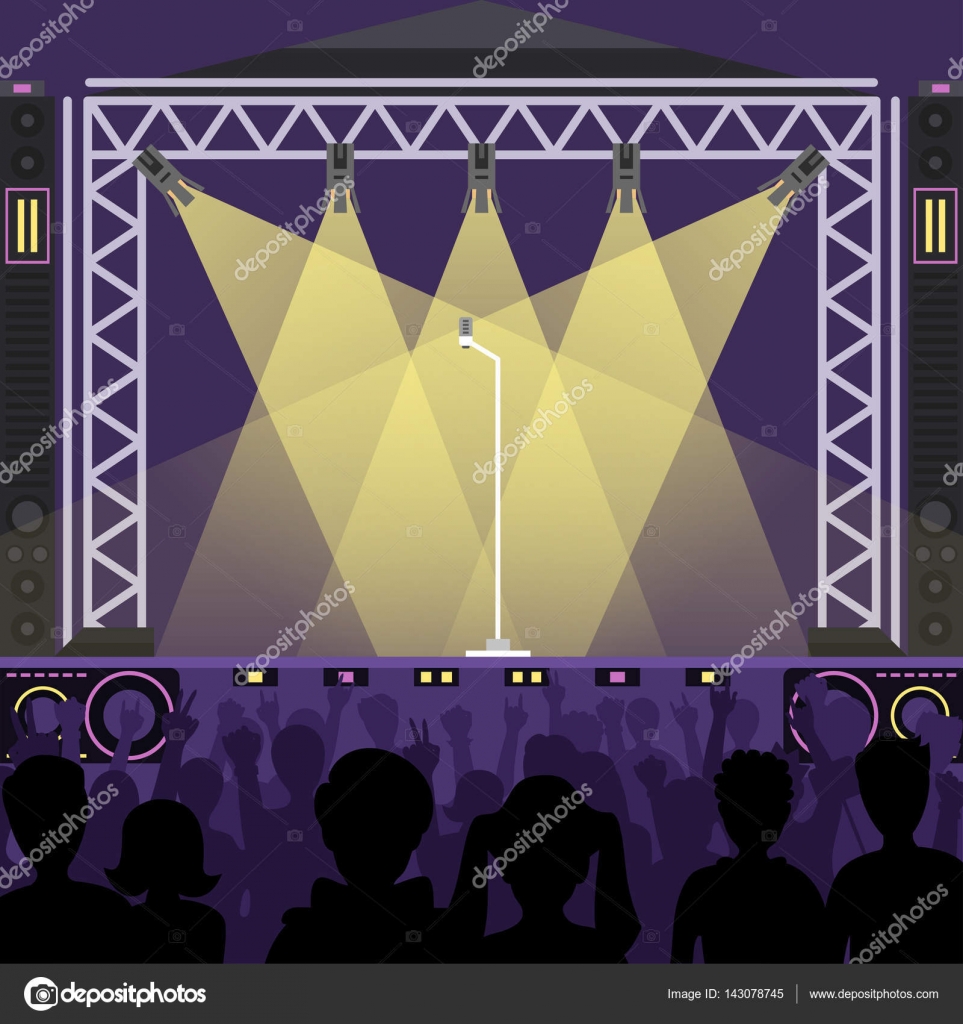 Concert Stage Lights Vector