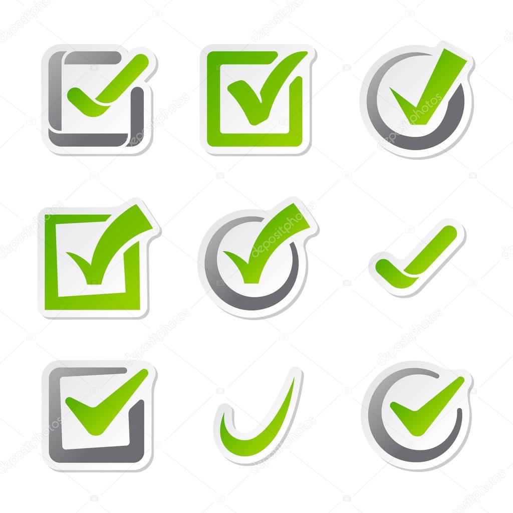 Casilla de verificación iconos de la marca de voto signo de elección sí ...