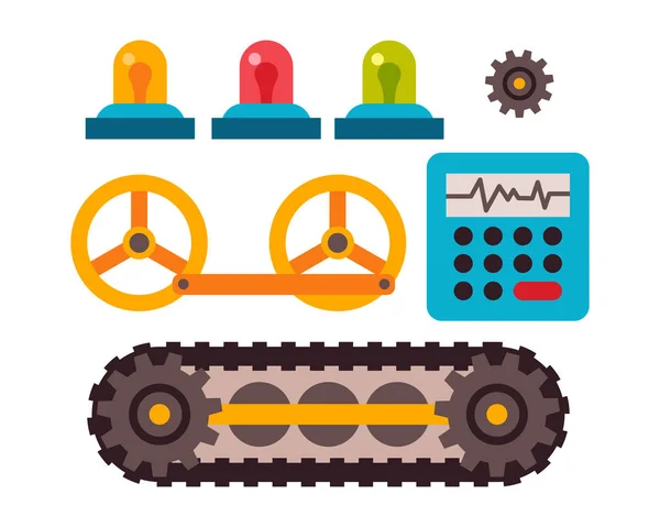 Piezas de la máquina diferente mecanismo vector ilustración . Vector de ...