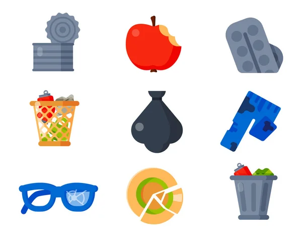 Residuos dom sticos basura iconos vector ilustraci n reciclaje basura ecolog a ambiente aislado ...