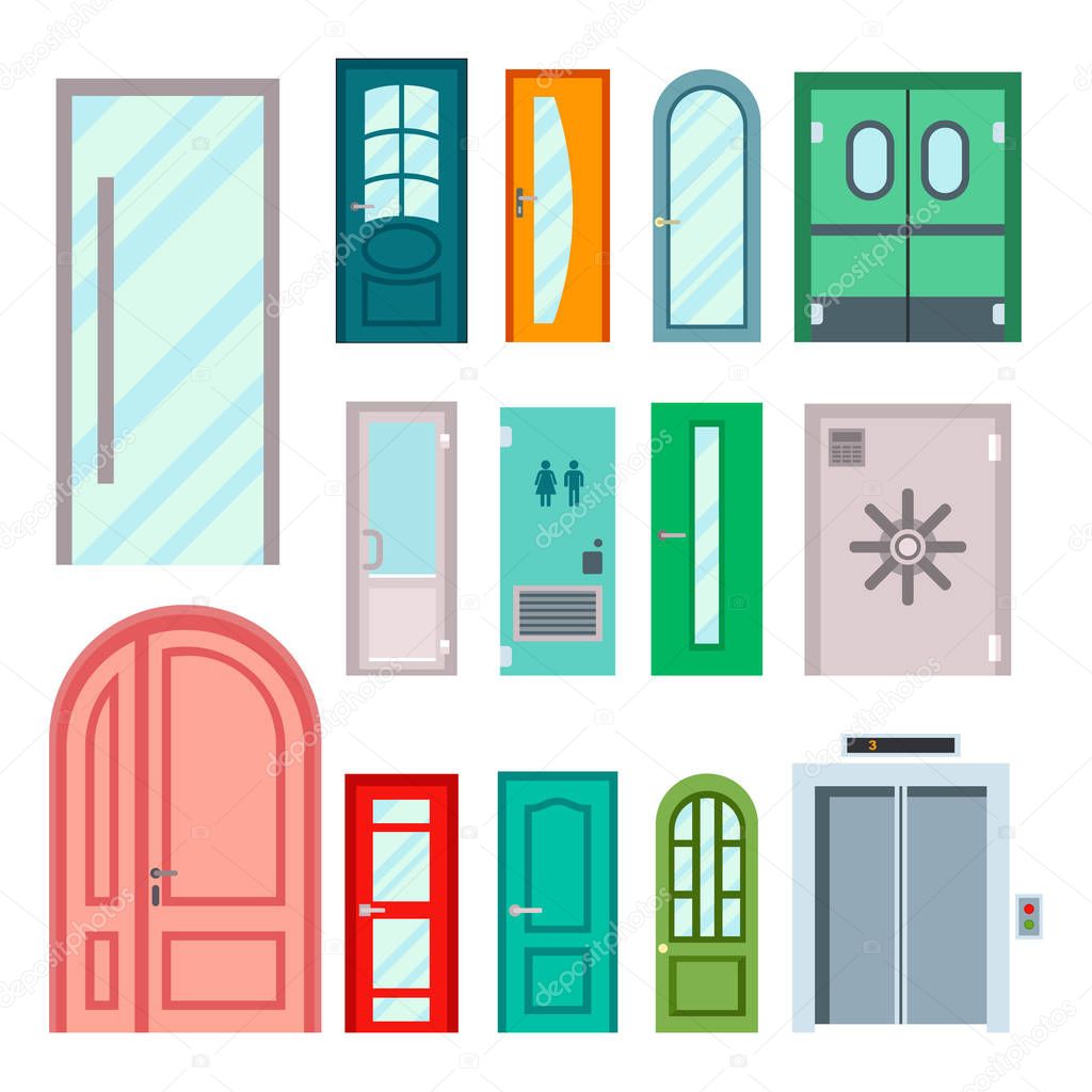 Puertas aisladas vector ilustraci n entrada puerta casa interior salida dise o arquitectura ...