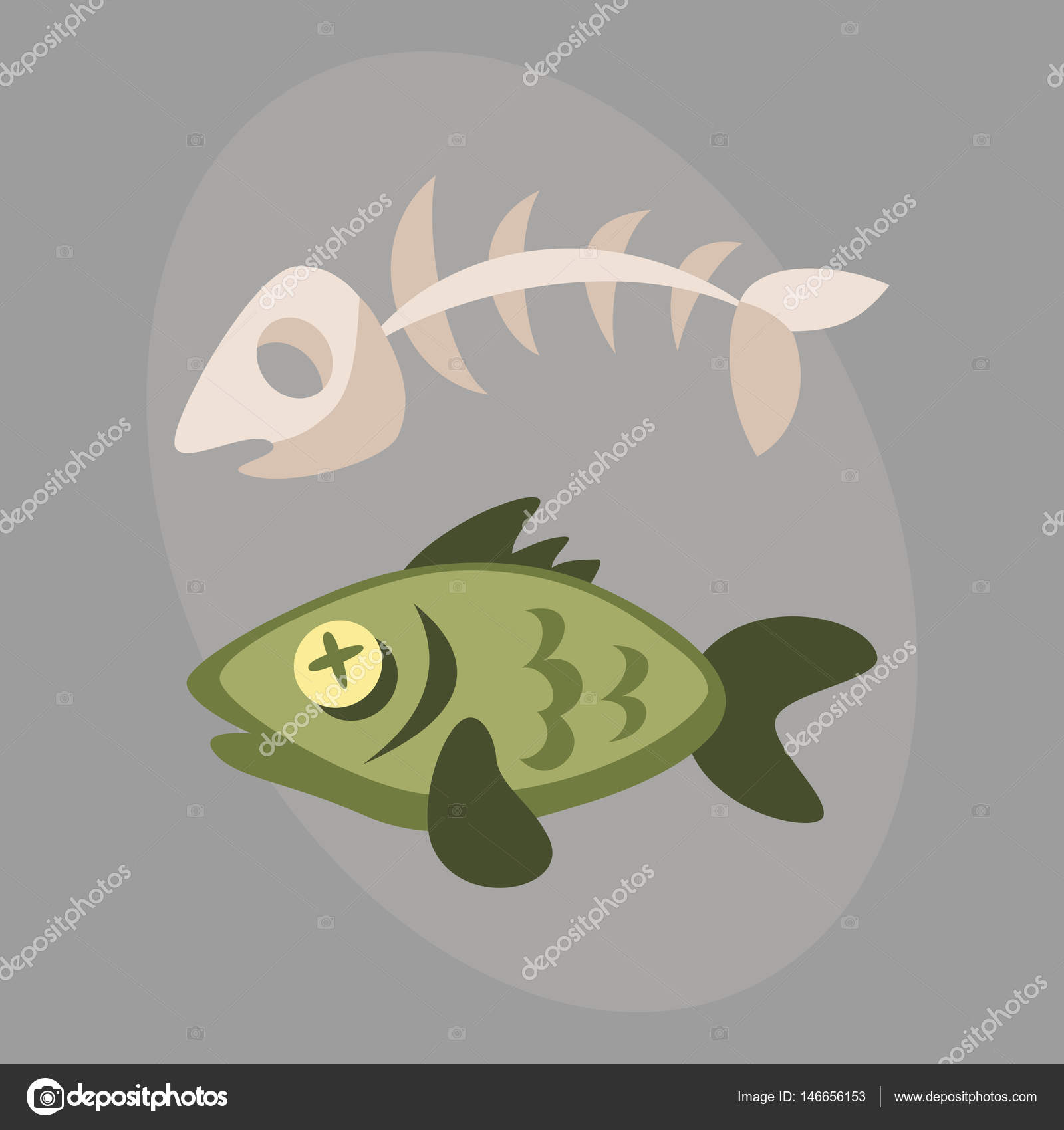 Dead Fish Skeleton Cartoon