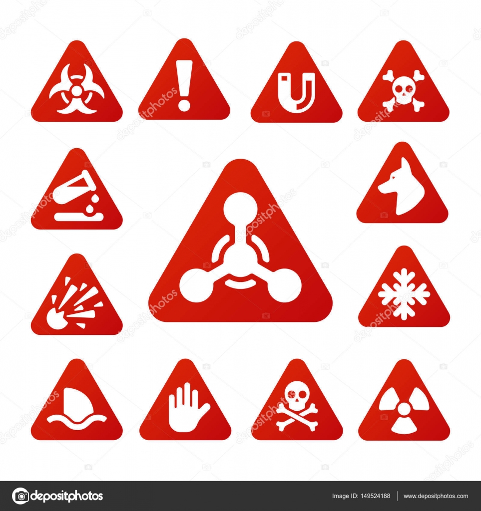 Panneaux d'interdiction mis industrie vecteur de production jaune rouge ...