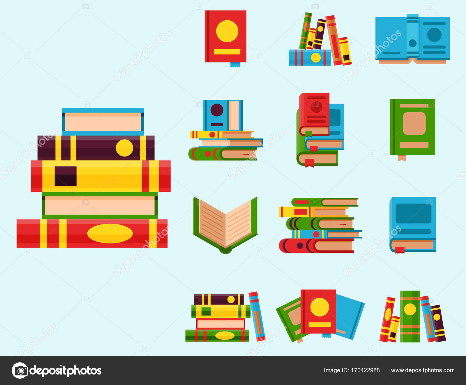 Colorful book vector illustration learn literature study opened and ... Colorful book vector illustration learn literature study opened and ...