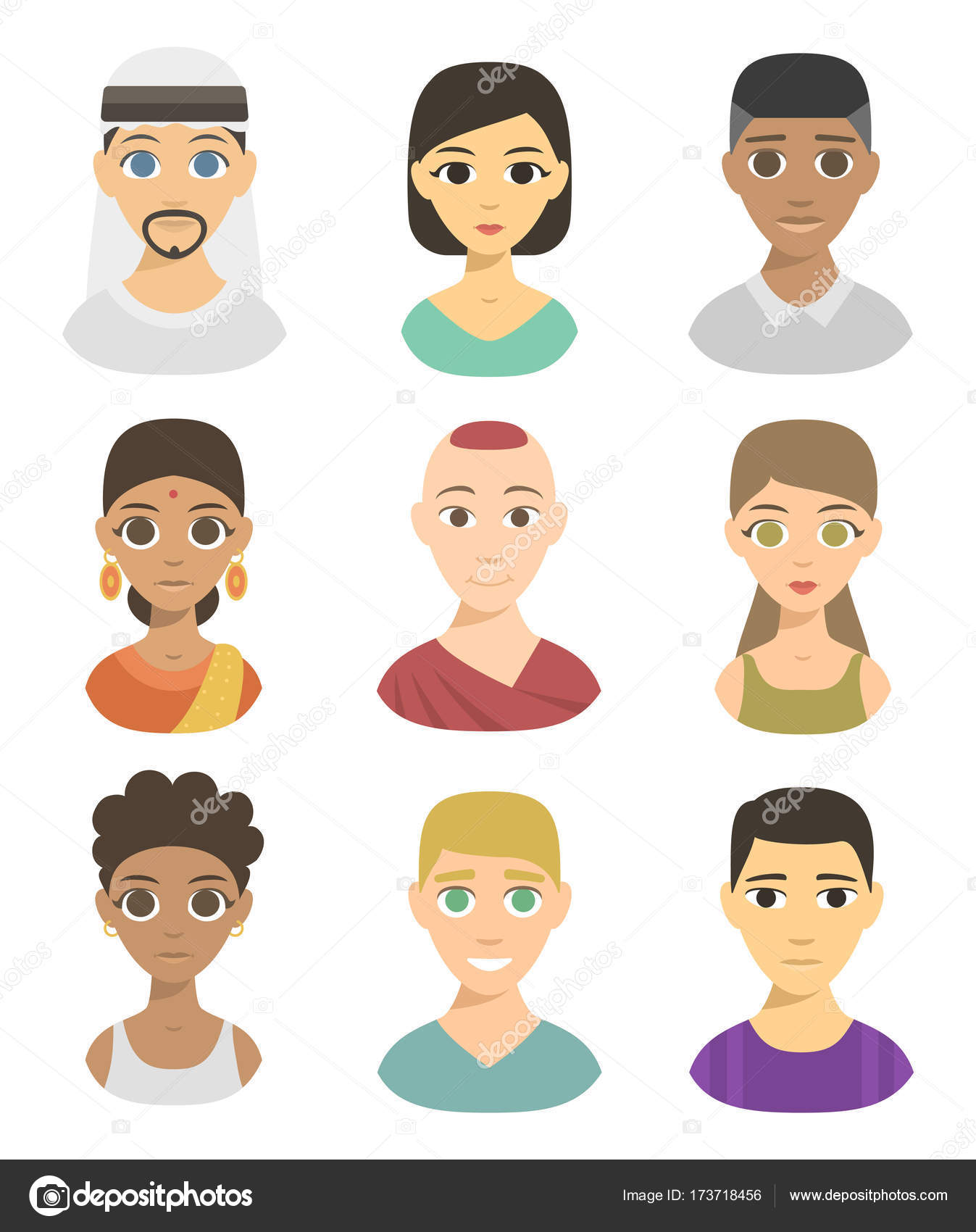 Cool avatars different nations people portraits ethnicity different ...
