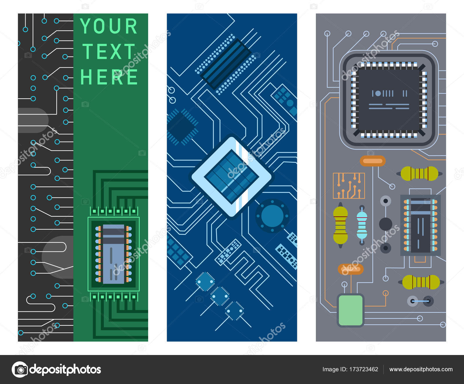 Computer IC chip template microchip brochure circuit board design ...