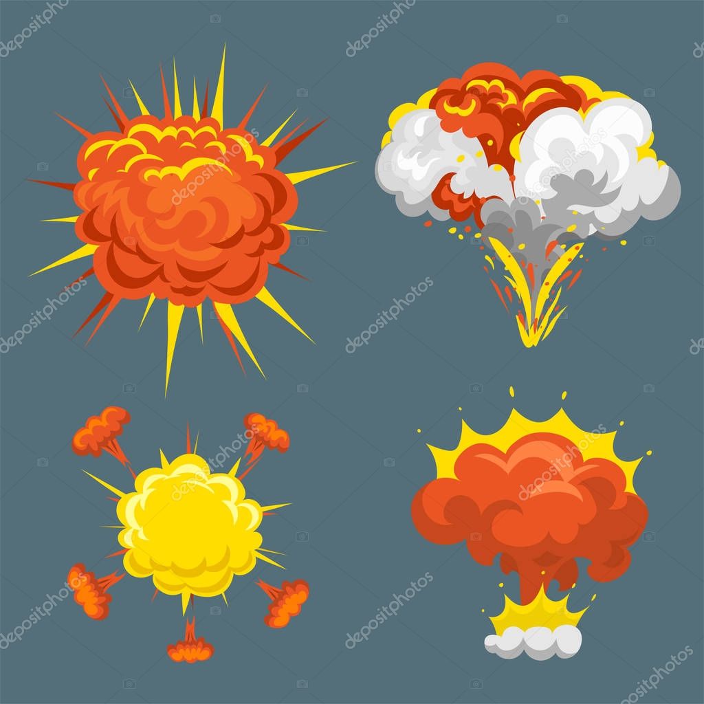 Explosi n de dibujos animados efecto boom animaci n juego hoja de sprite explosi n explosi n ...