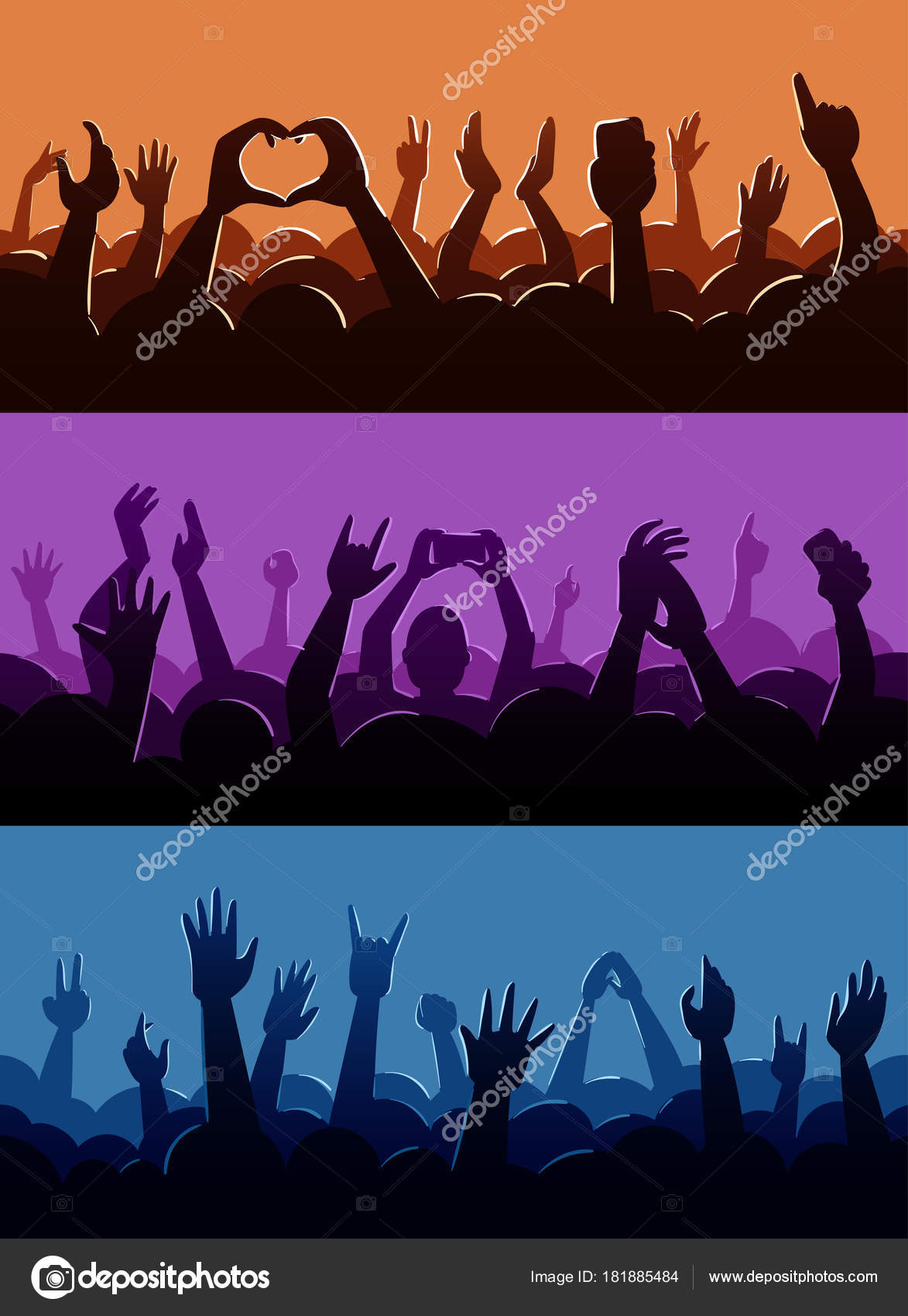 Concert Crowd Hands Silhouette
