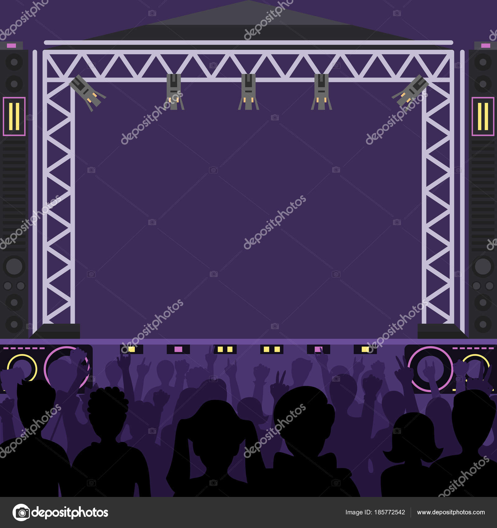 Concert Stage Lights Vector