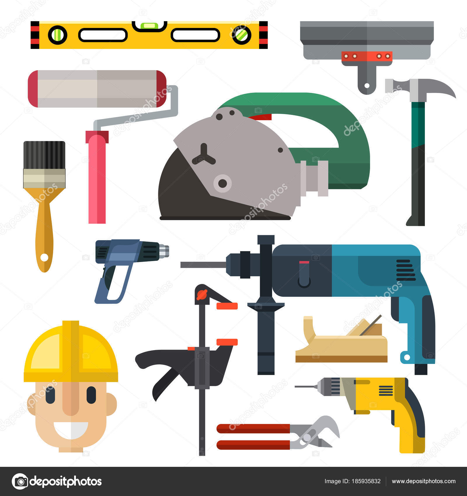 Construction Tools And Equipments Construction Man And Building Tools