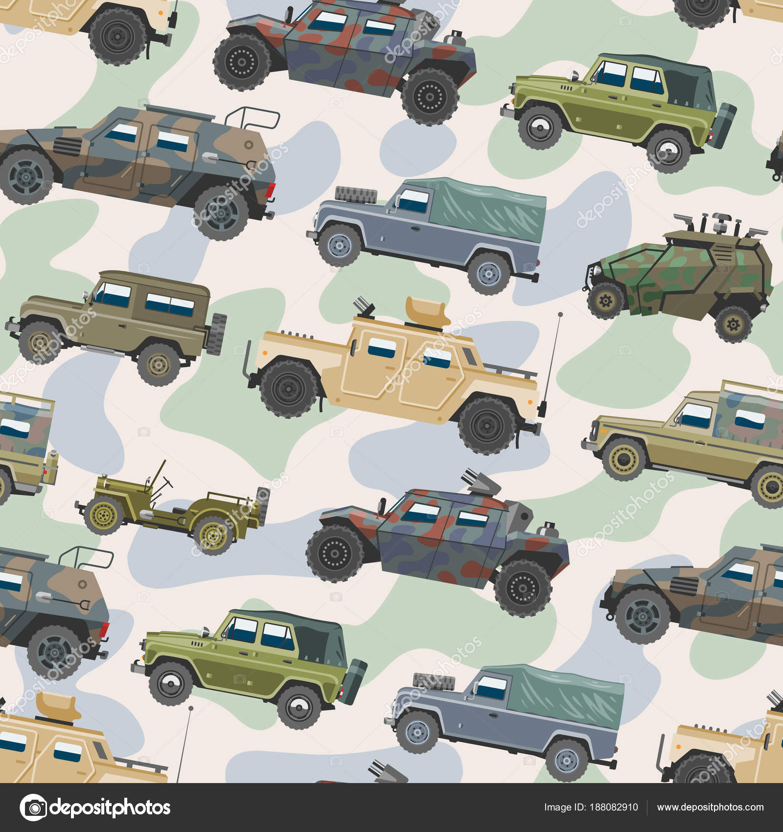 Military vehicle vector army car and armored truck or armed machine ...