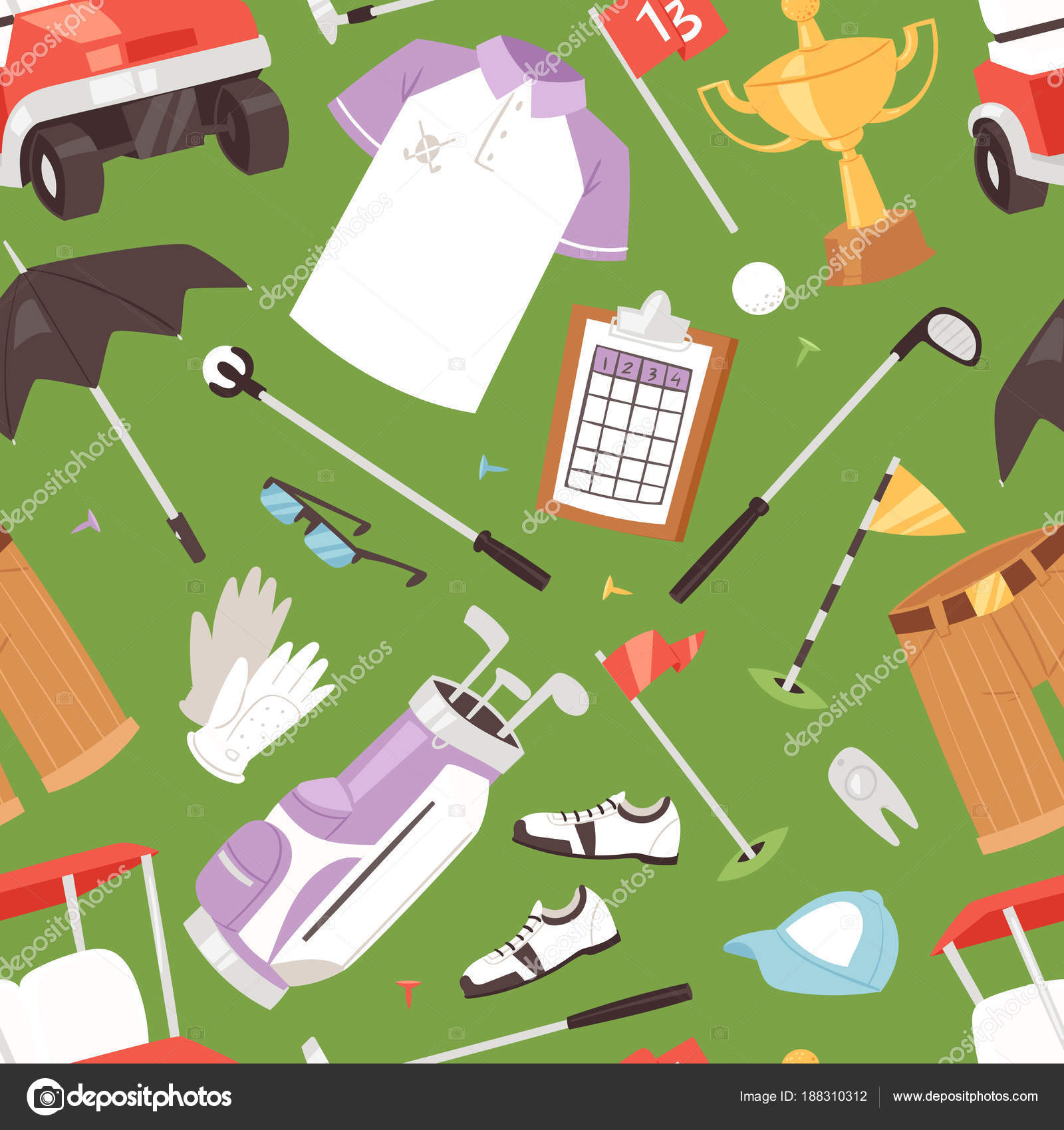 Golf vector golfers sportswear and golfball for playing in golfclub ...