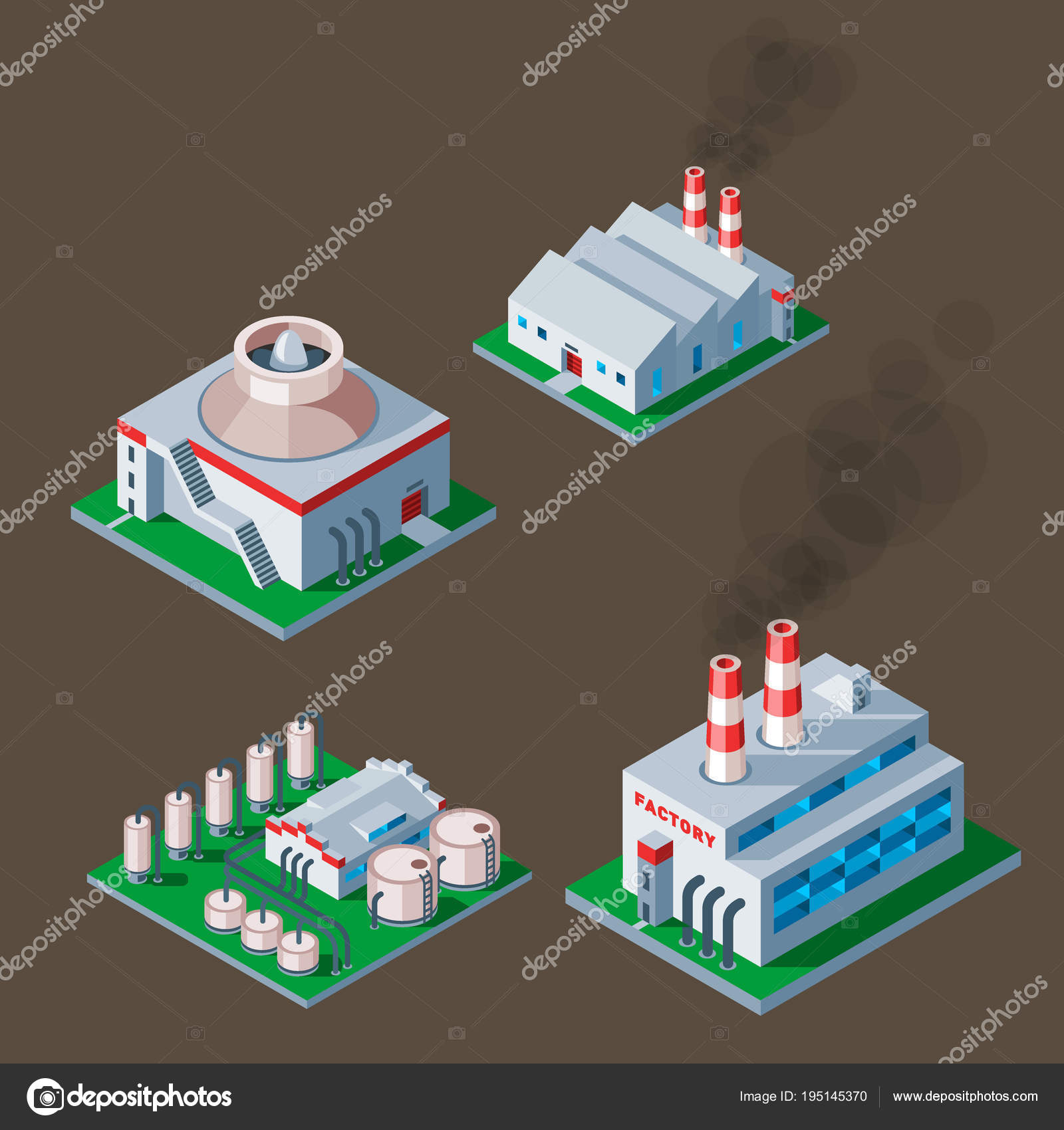 Isometric factory building icon industrial element warehouse ... Isometric factory building icon industrial element warehouse ...