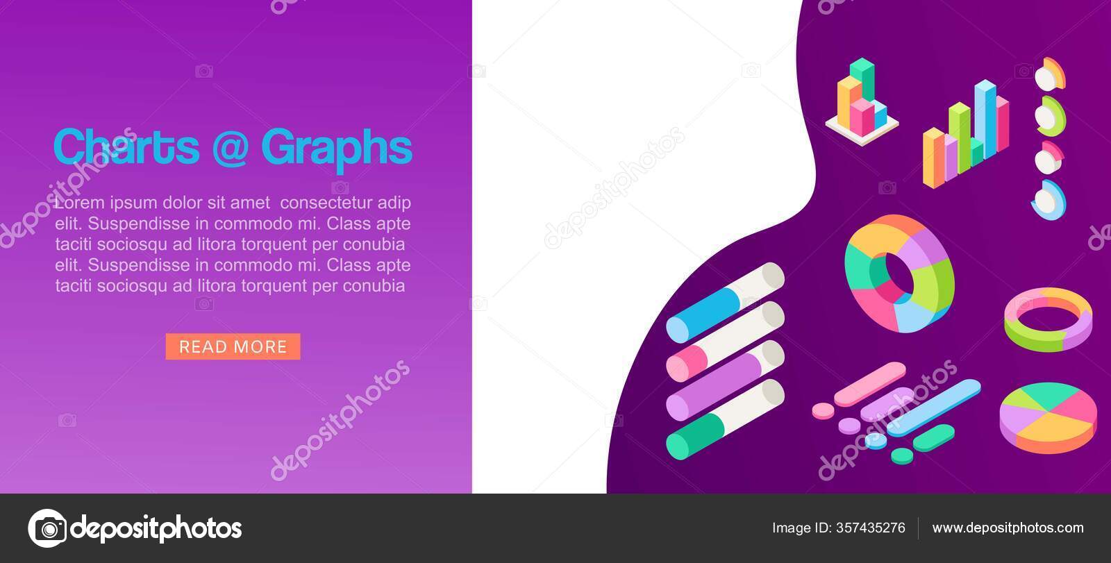 Charts and graphs of growth diagram, presentation vector illustration ...