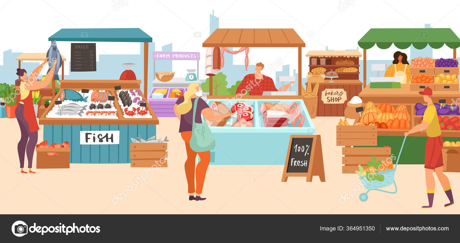 Fruit Market Stall Clipart