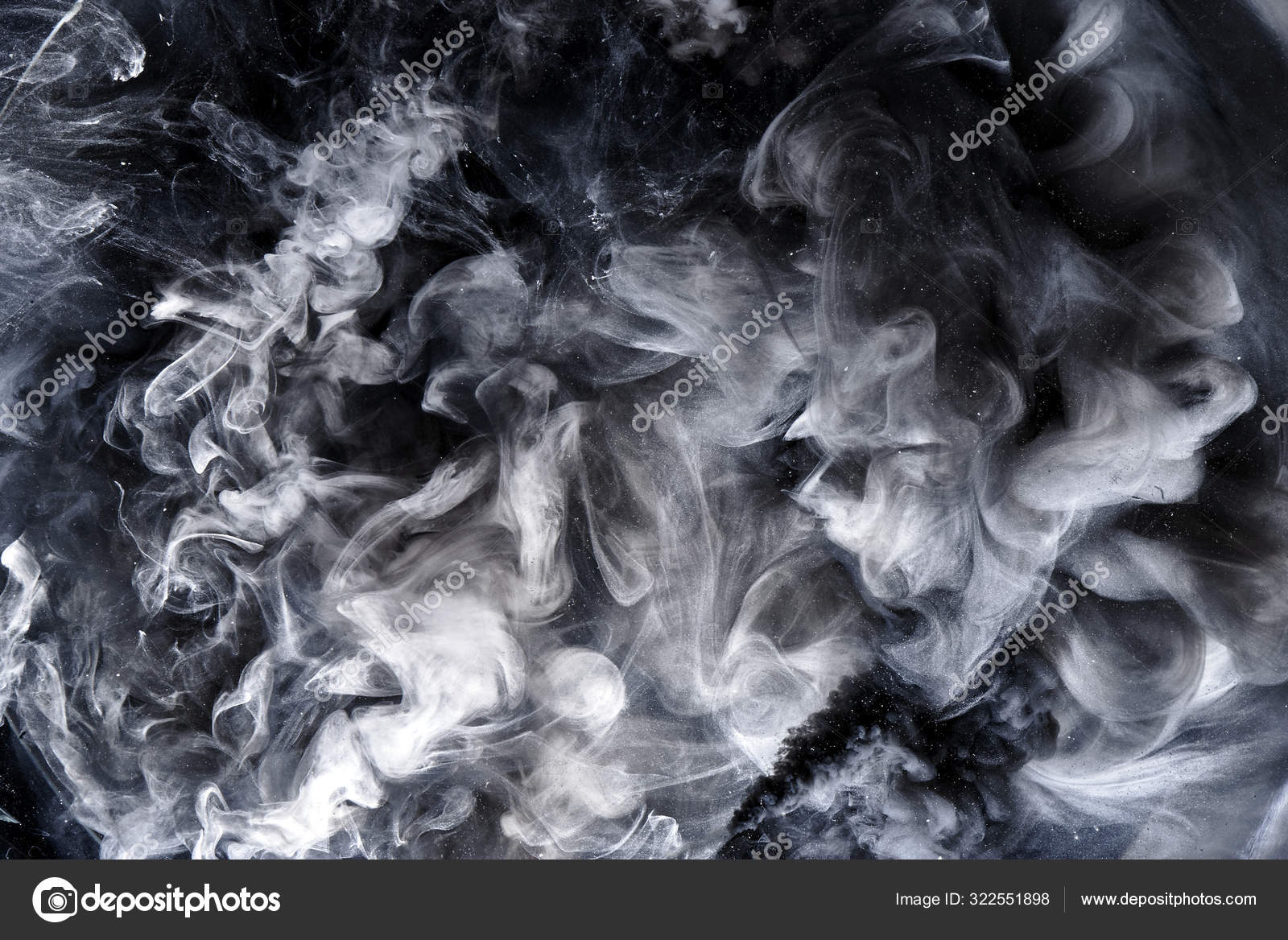 Abstract Black White Swirling Smoke Background Cumulus Thunderclouds ...
