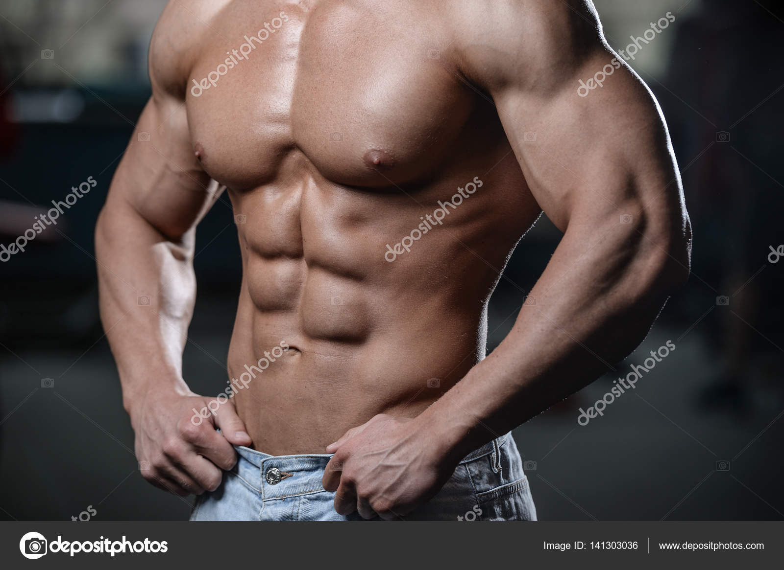 Close up strong abs guy showing in the gym muscles Stock Photo by ... Close up strong abs guy showing in the gym muscles Stock Photo by ...