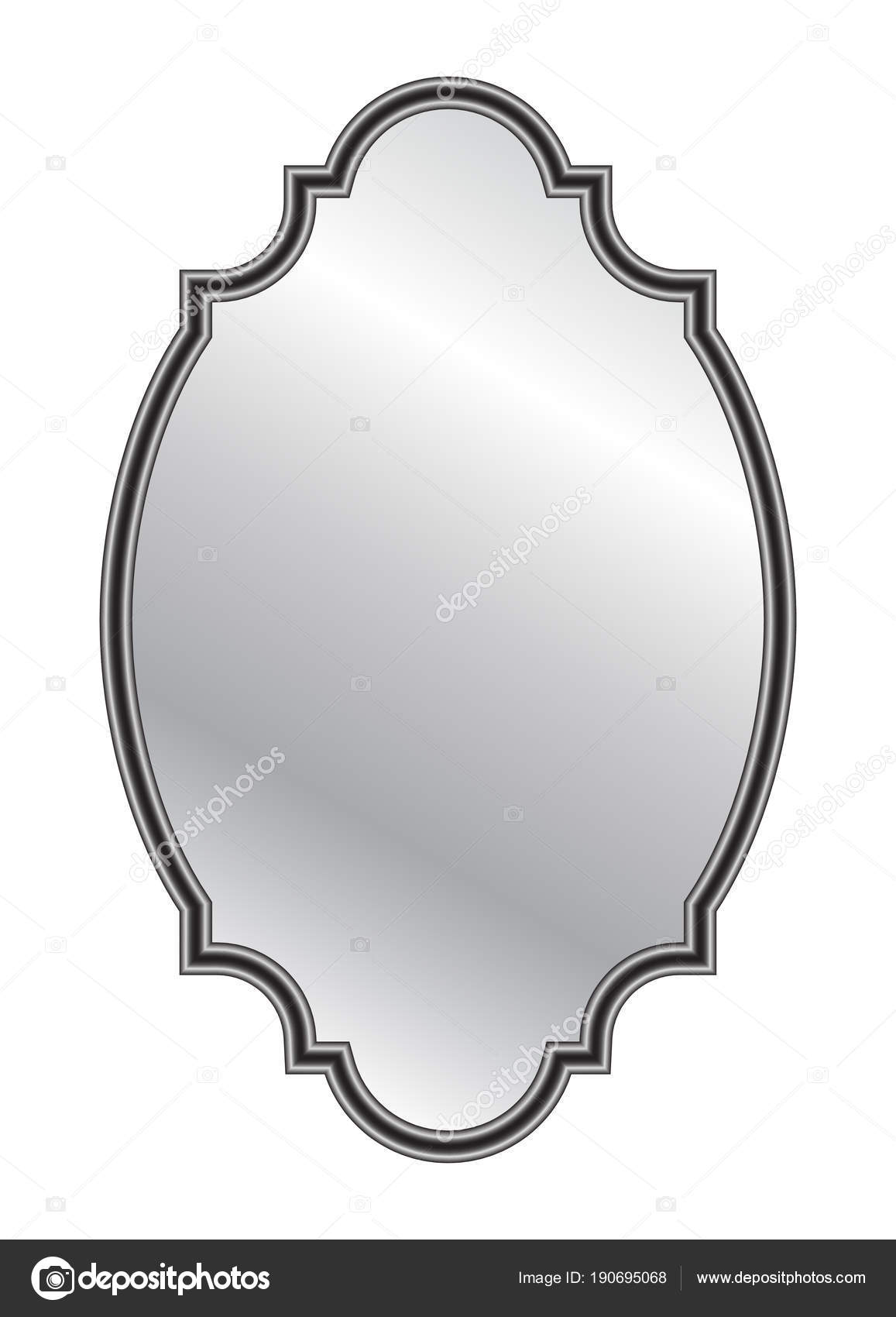 Vector Illustration different elegant oval shaped mirrors. Stock Vector ...