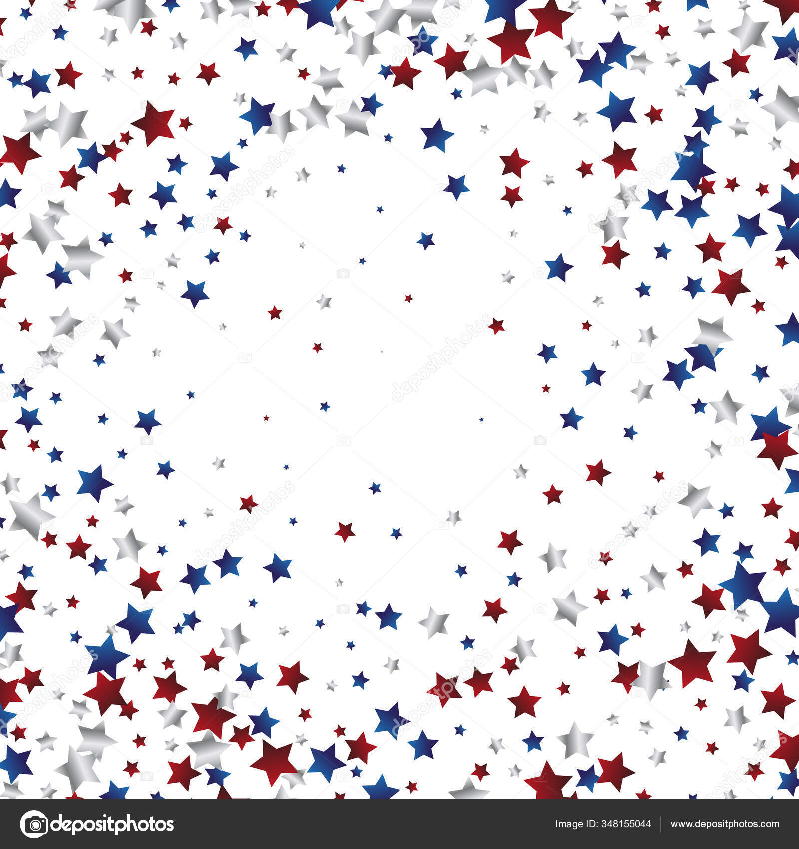 Red White And Blue Stars Border