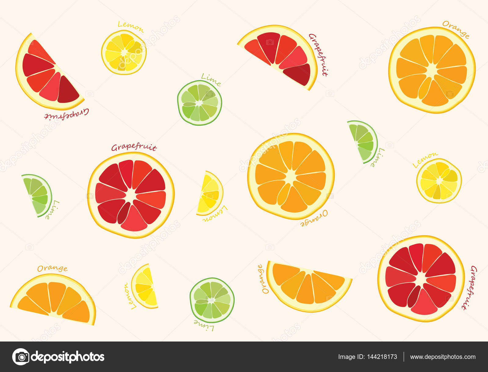 Citrus Fruits Pattern Stock Illustration by ©arinaavakian #144218173